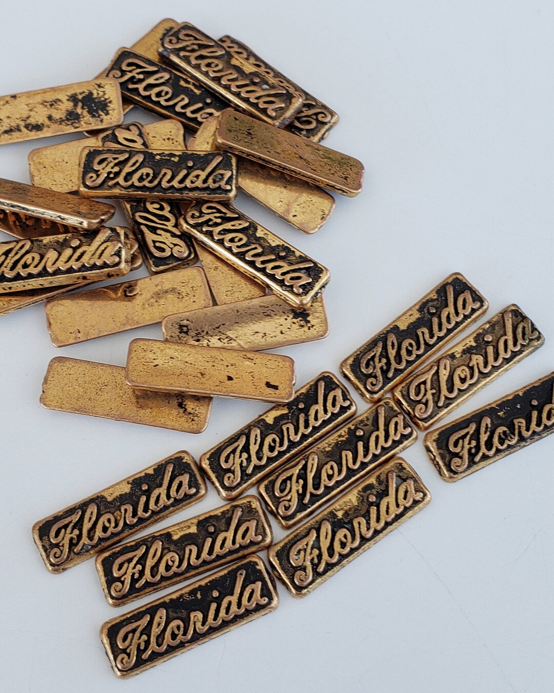4 Vintage Florida Name Tag Charms: Gold Plated Jewelry Supplies - Etsy