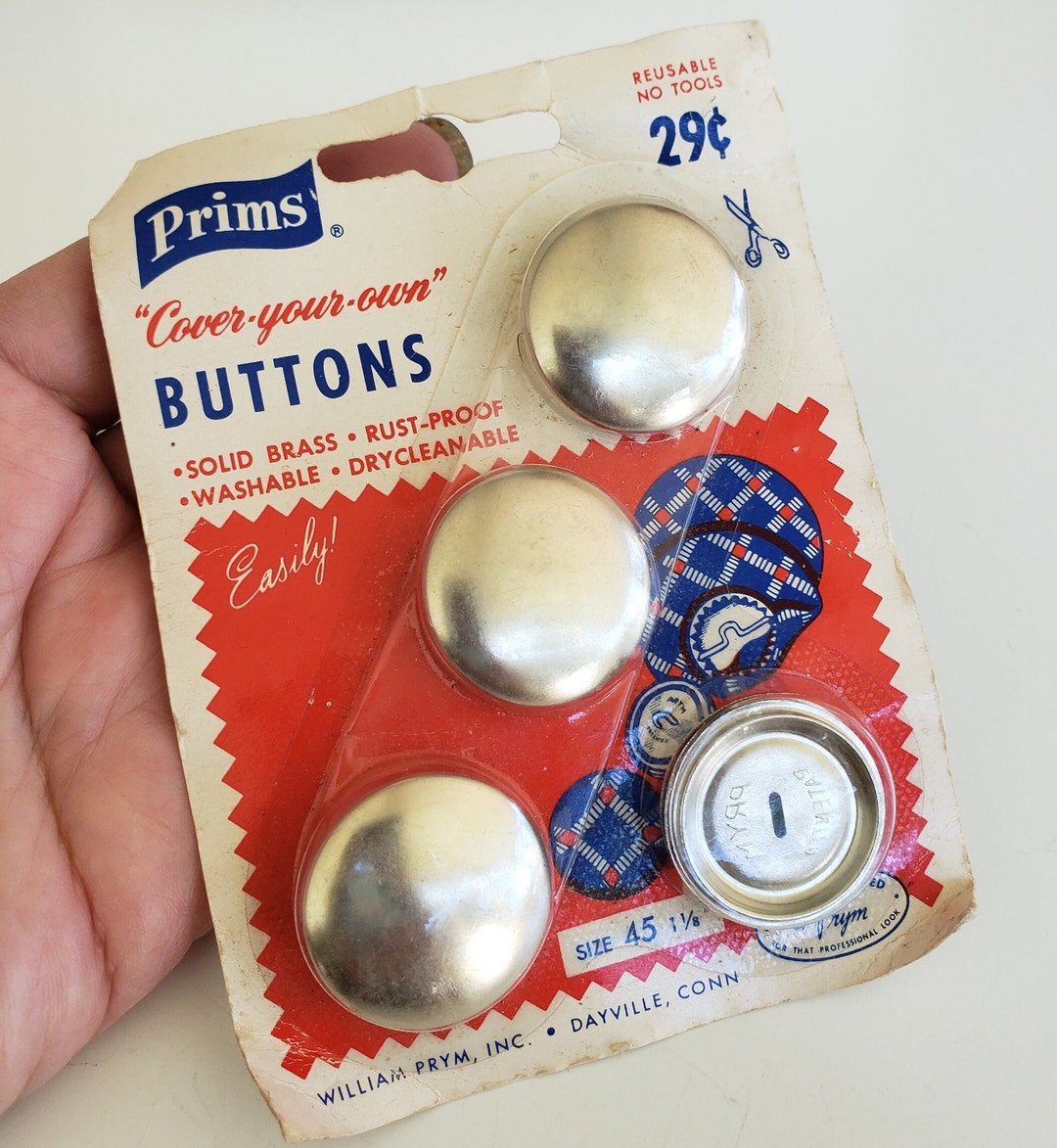 Vintage Prims Brass Button Covers: Set of 3, Size 45 (1 1/8") - Etsy