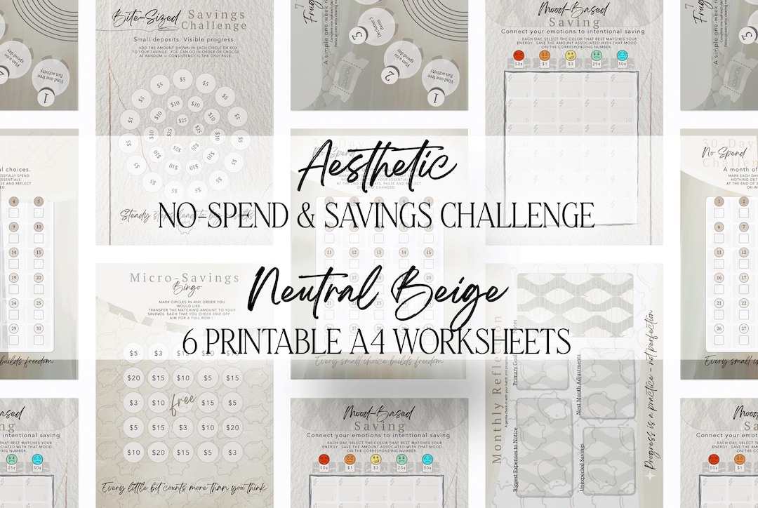 No Spend & Savings Challenge Bundle - Etsy