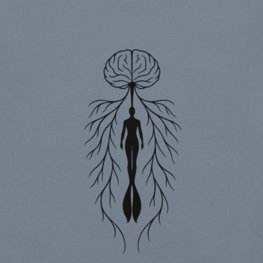 Freediver Nervous System Shirt | Minimal Tattoo Style Spine Art | Ocean ...
