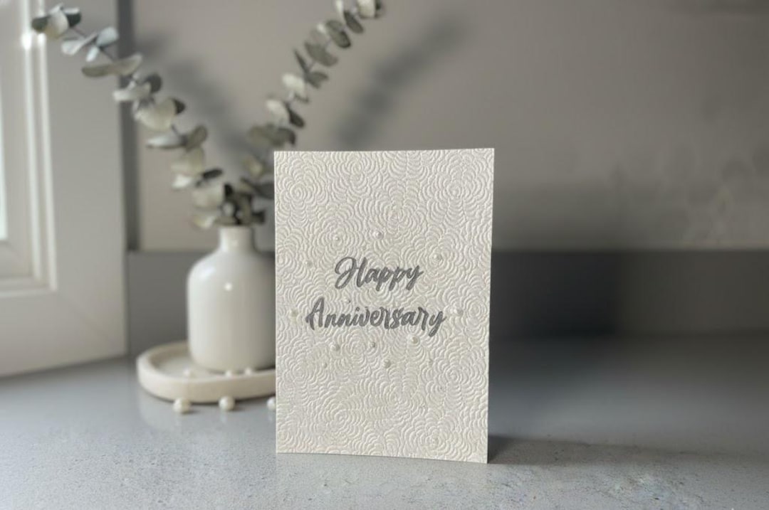 Handmade Textured Anniversary Card - Etsy