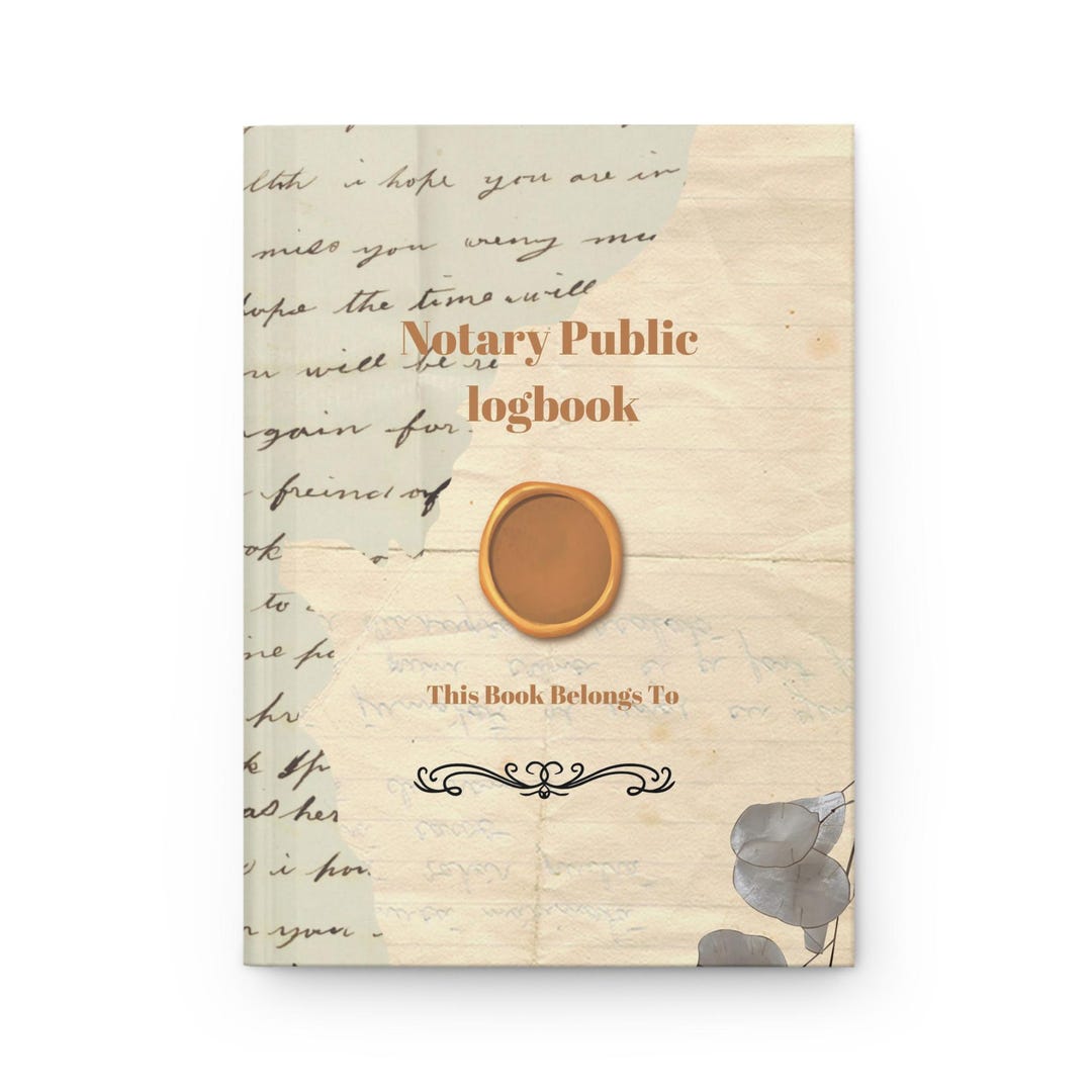Notary Public Logbook Hardcover Journal | Vintage Floral Ledger, Lined ...