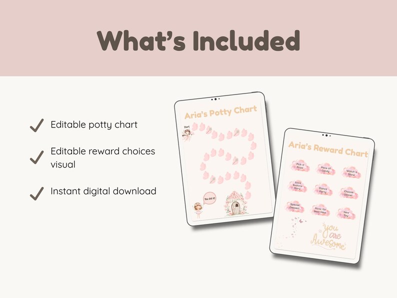 Fairy Potty Training & Reward Choice Chart for Toddlers/preschoolers ...