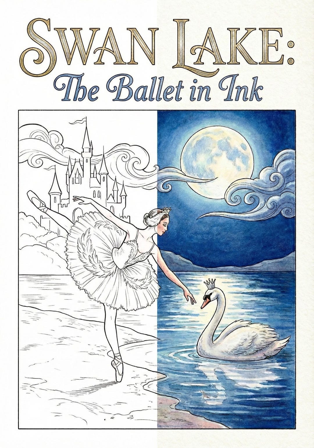 Swan Lake Coloring Book PDF | Ballerina & Theater Vector Art ...