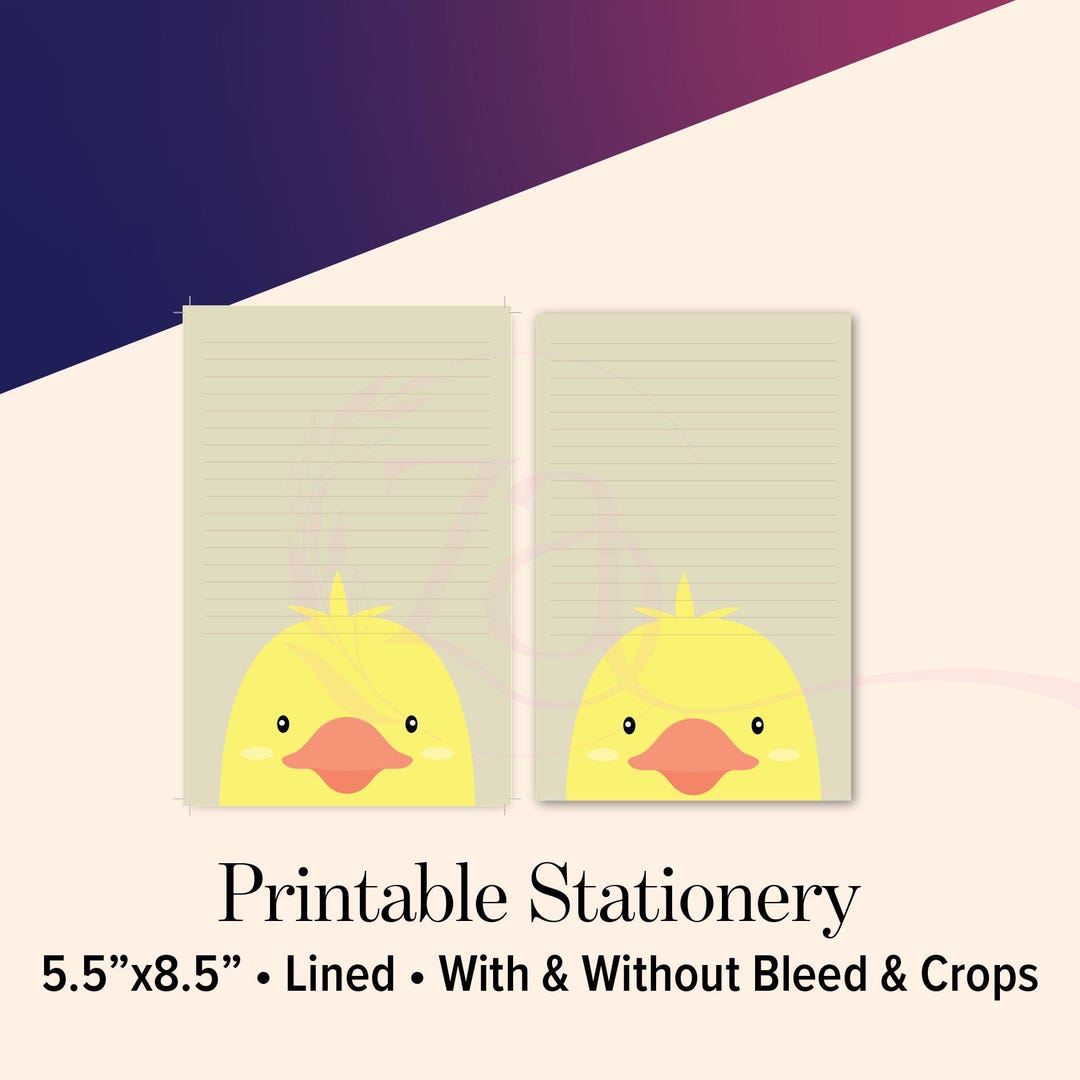 Cute & Colorful Baby Chick Stationery Pad | Whimsical Printable ...