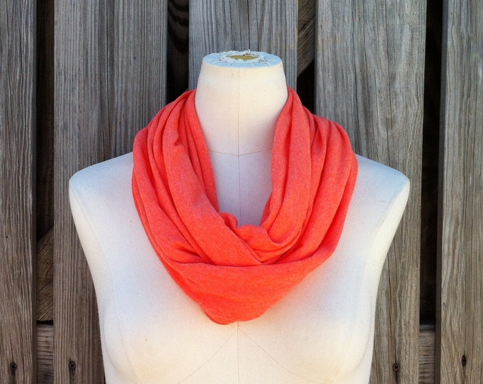 Infinity Scarf the GRANDE in PEACHY TANGERINE Vibrant Orange - Etsy