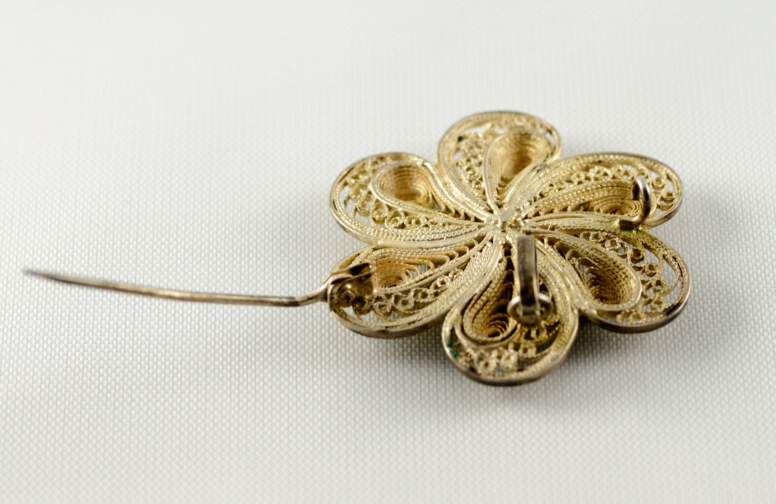 Vintage Sterling Silver Filigree Brooch - Etsy