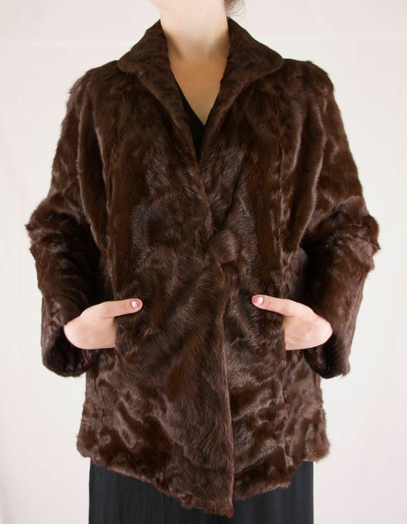 Vintage Rich Dark Chocolate Brown Mink Fur Coat - Gem