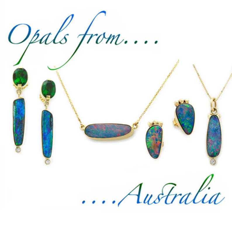 Opal Pendant in 14K Gold on 16" Chain, Ethereal Blue and Red Flash - Etsy