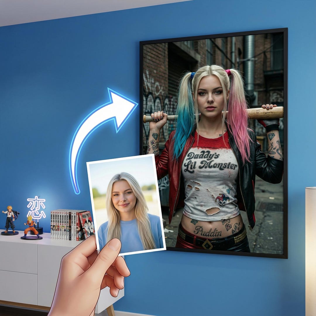 Personalisiertes Anti-heldin Portrait Vom Foto | Comic Stil Wandbild ...