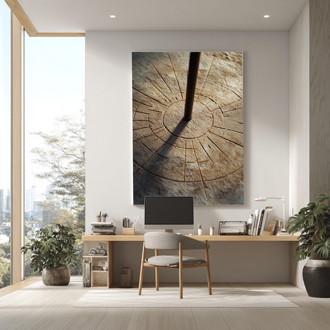 The Mark – Abstract Shadow Sundial Wall Art, Minimalist Detail Poster ...