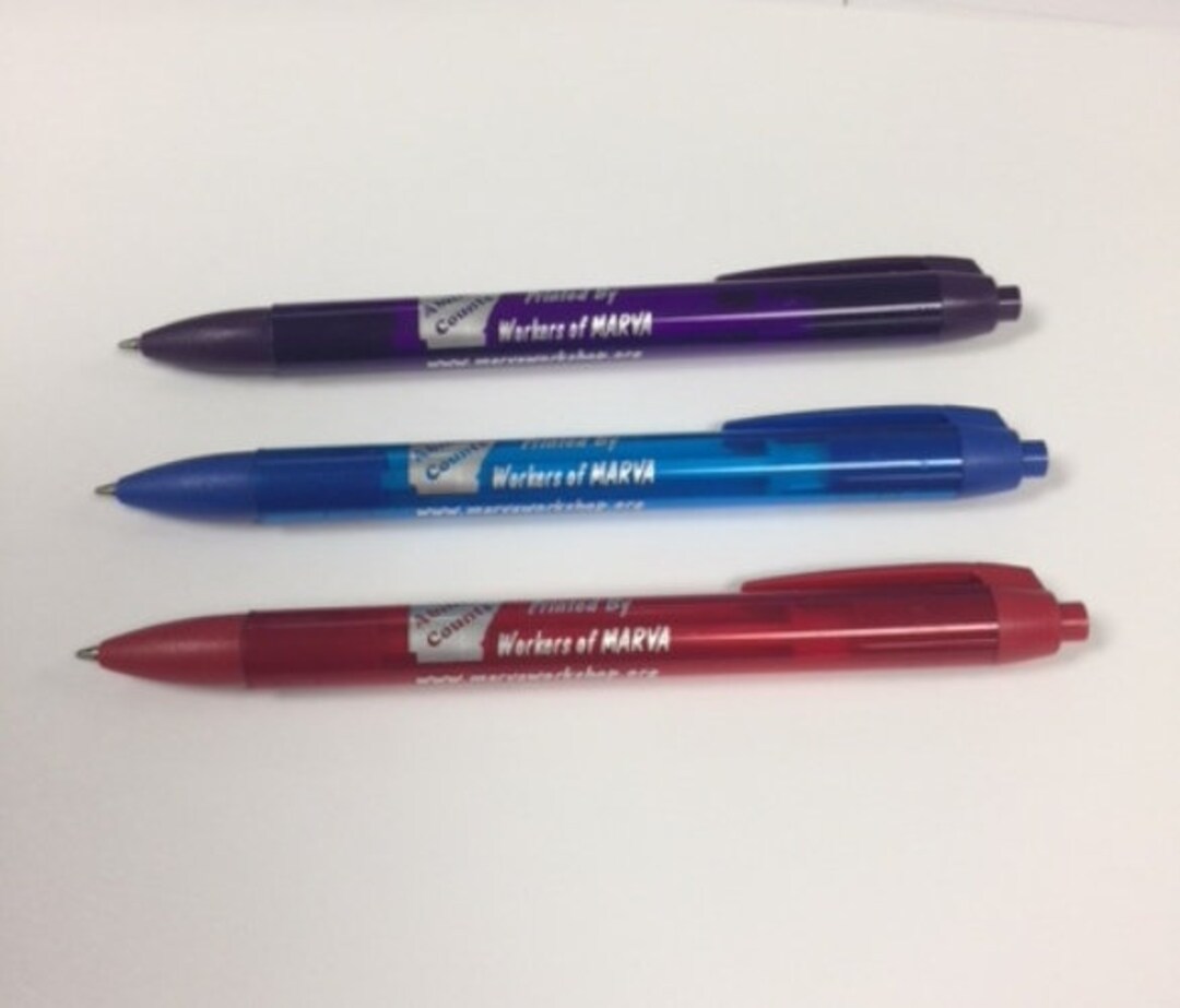 Wide Body Pens, Pkg of 30 -- Mix of Red, Blue & Purple With Silver ...