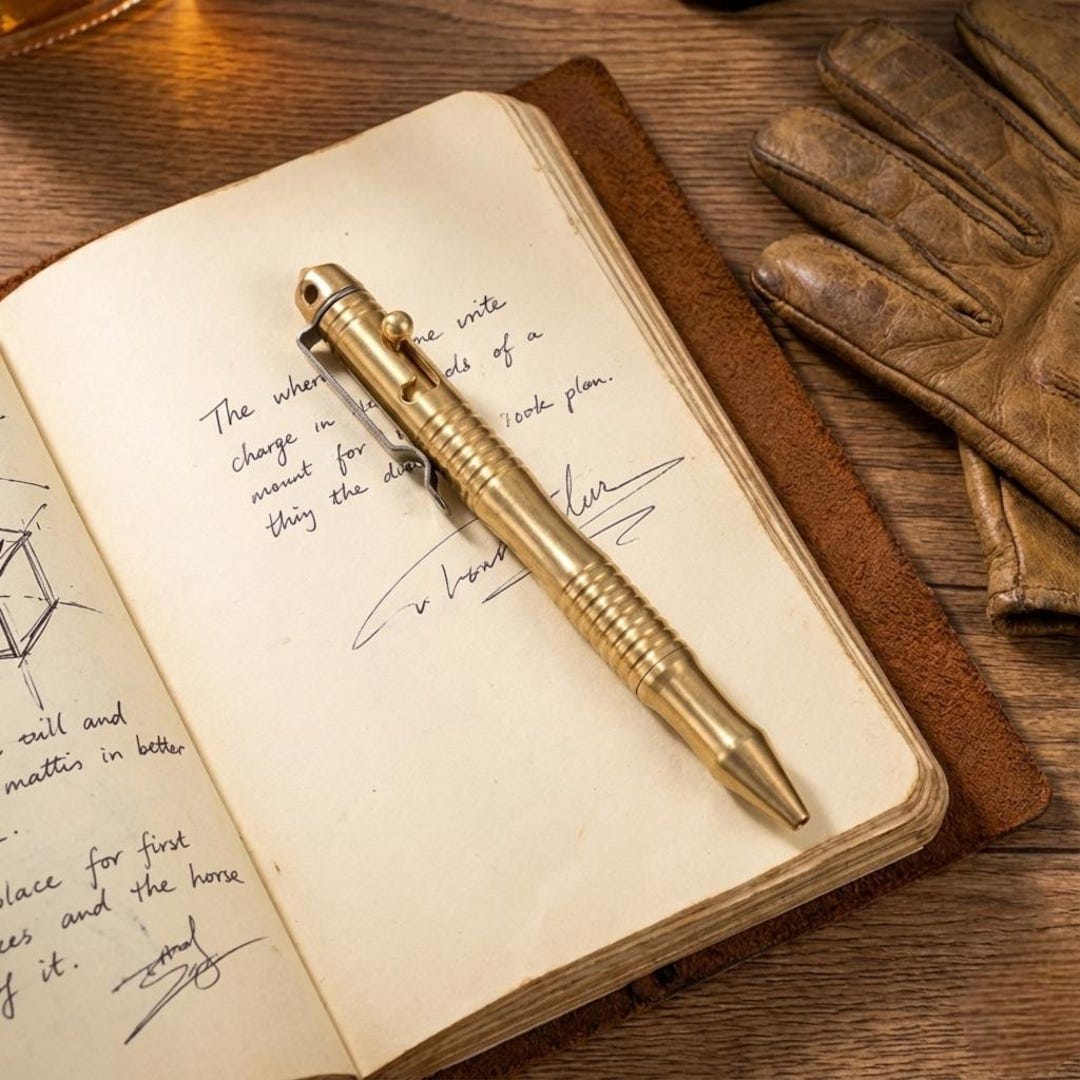 Solid Brass Bolt Action Pen - Heavy Industrial Writing Tool - Hexagon ...