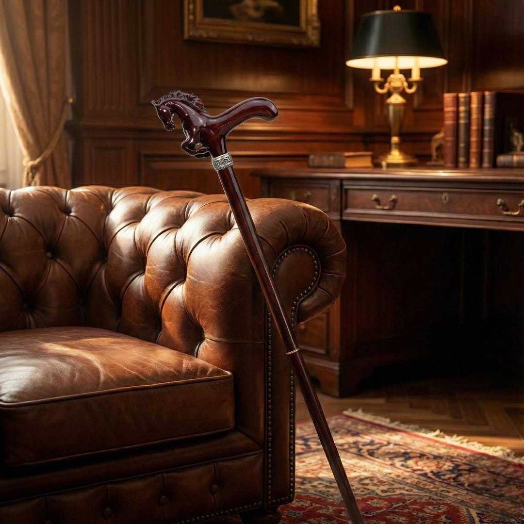 Luxury Horse Head Cane, Wooden Walking Stick, Collapsible Travel Cane ...