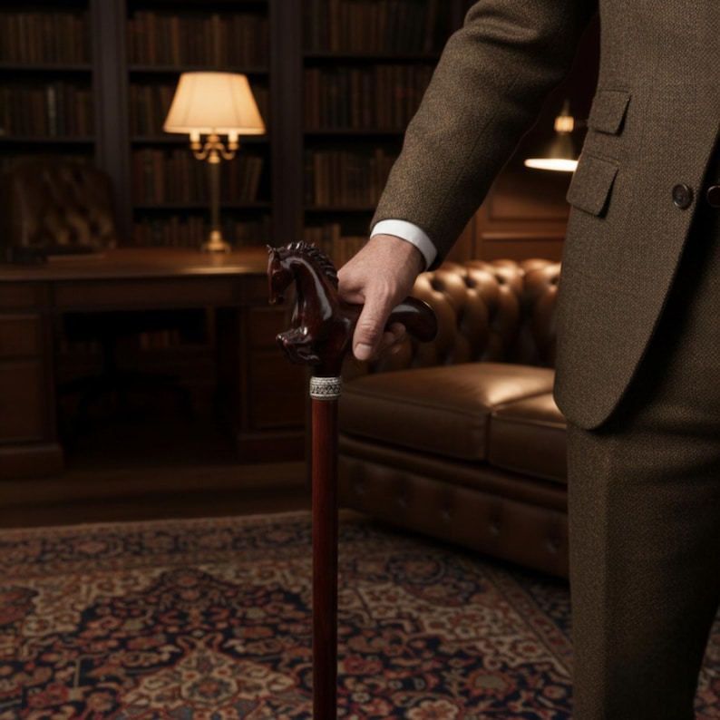 Luxury Horse Head Cane, Wooden Walking Stick, Collapsible Travel Cane ...