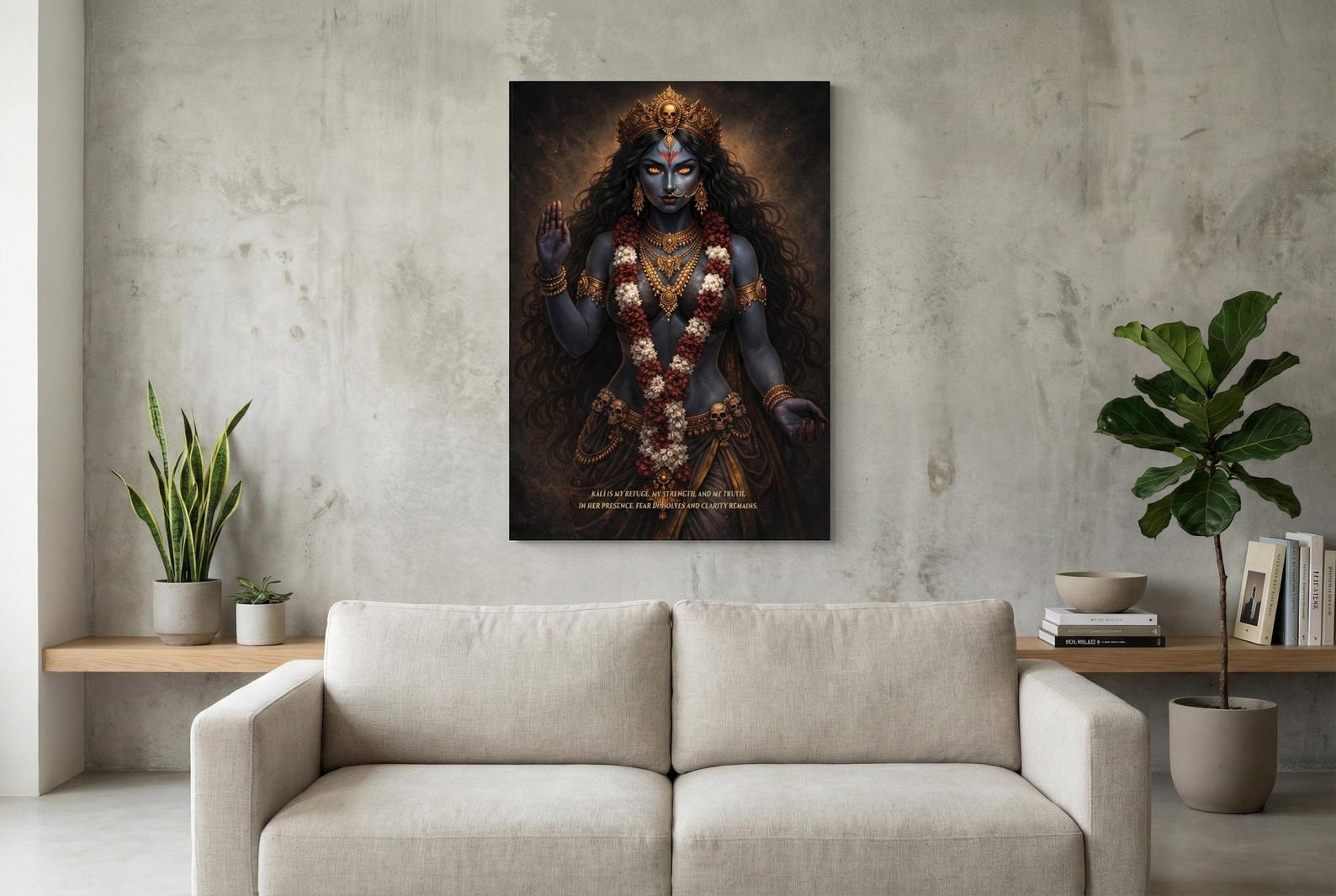 Goddess Kali Canvas Art – Sacred Shakti Portrait, Spiritual Decor - Etsy