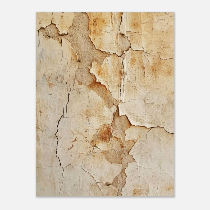 Ancient Plaster Wall Art Print | Weathered Texture Poster | Neutral ...