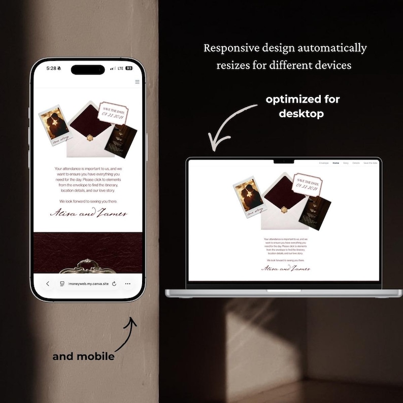 Elegant Old Money Wedding Website Template With RSVP: Editable Digital ...