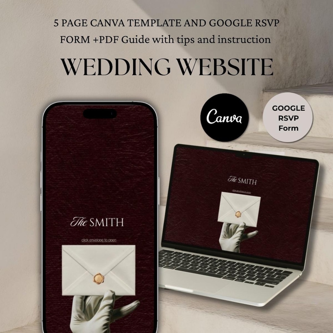 Elegant Old Money Wedding Website Template With RSVP: Editable Digital ...
