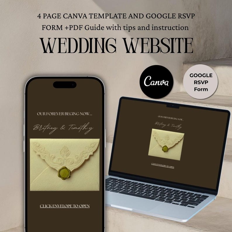 Luxury Vintage Olive Wedding Website Template | Interactive Envelope ...