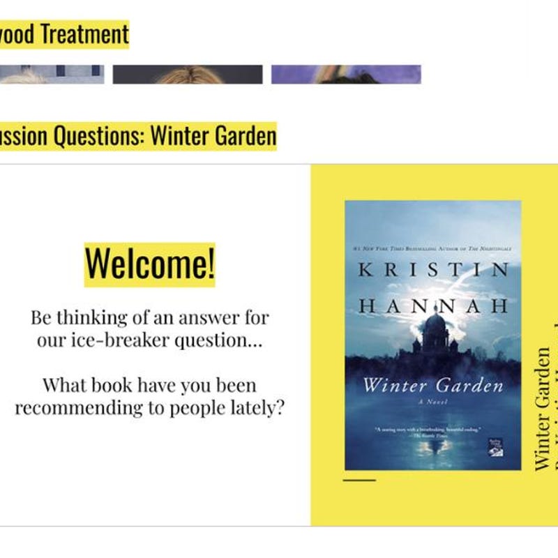 Book Club Presentation - Etsy