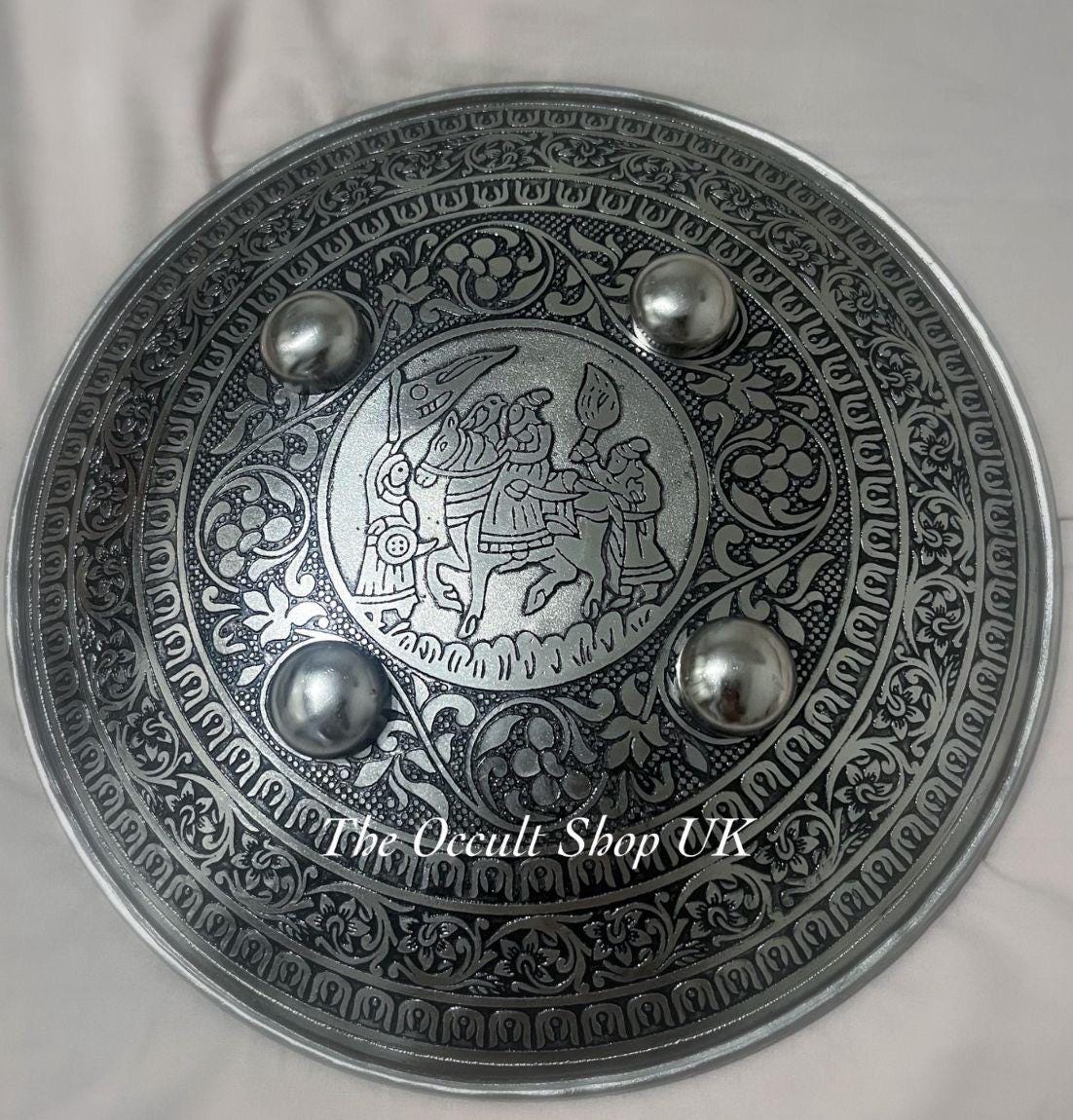 Antique Indo-persian Shield Handcrafted Brass Iron Dhal Medieval Indian ...