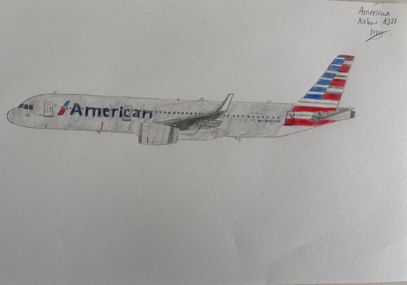 American Airlines Airbus A321 - Etsy