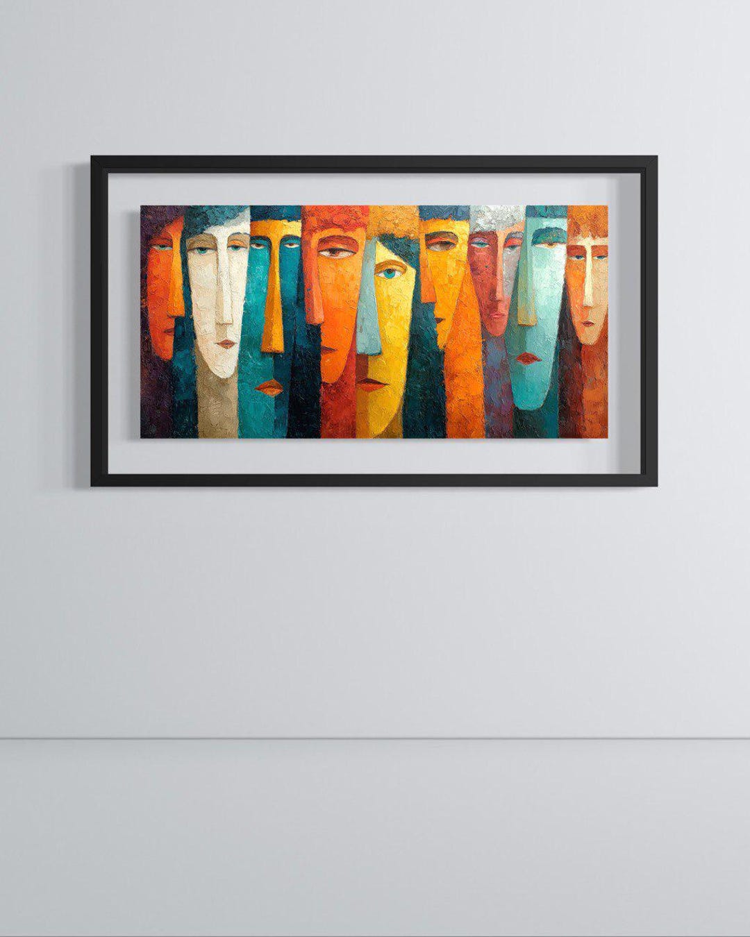Cubist Faces Art Print | Bold Color Abstract Portrait (digital Download ...