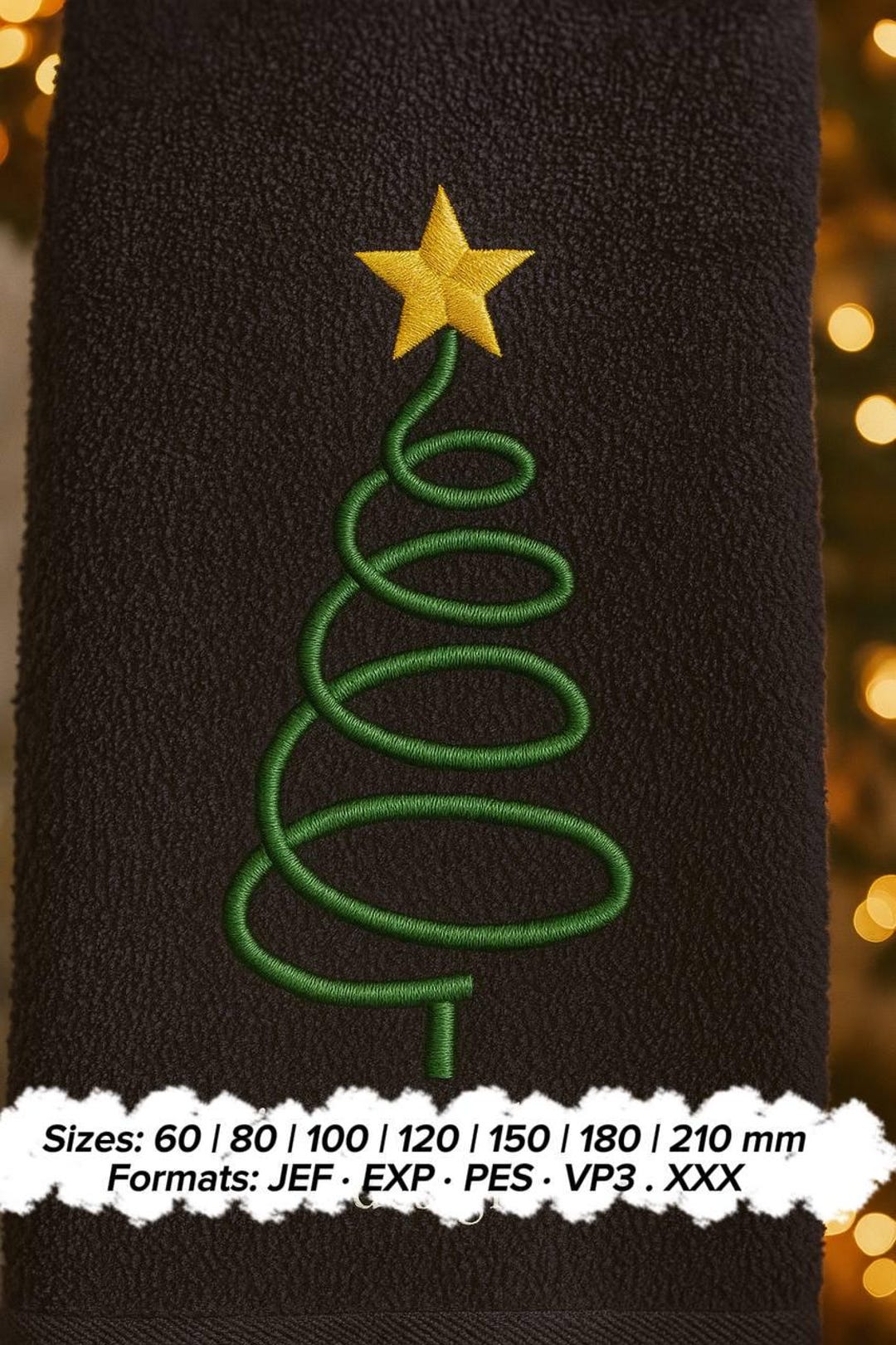 Christmas Tree Outline Embroidery Design Minimalist Spiral Tree - Etsy