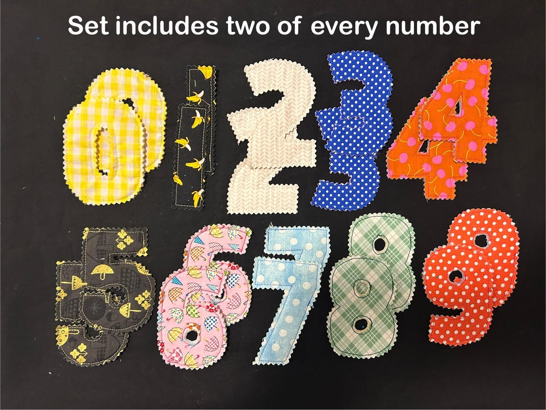 4" Fabric Numbers From 0-9, Set Includes Two of Each Number. - Etsy