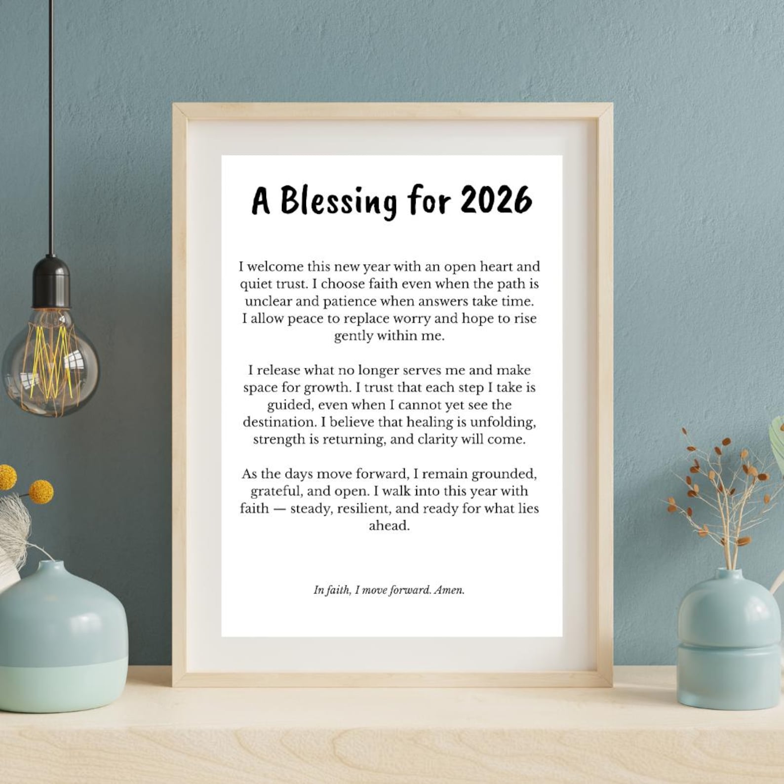 2026 New Year Blessing Card, Christian Prayer (digital Download) - Etsy