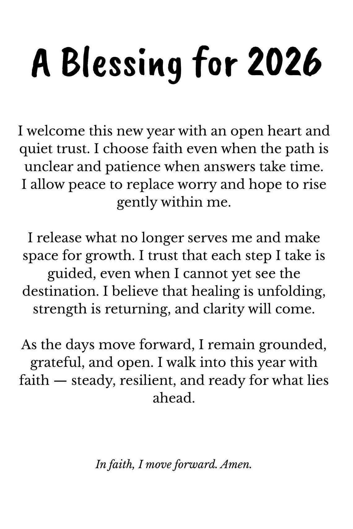 2026 New Year Blessing Card, Christian Prayer (digital Download) - Etsy