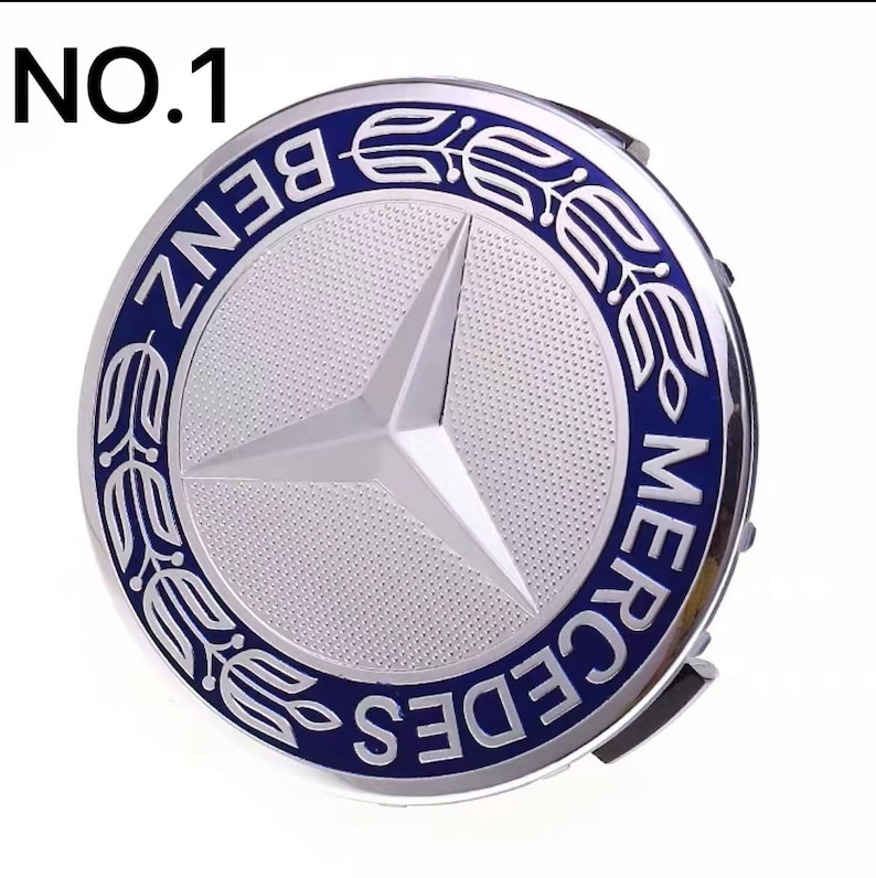 Mercedes Benz Wheel Center Caps, 75mm Hub Emblem, Laurel Wreath, Set of ...