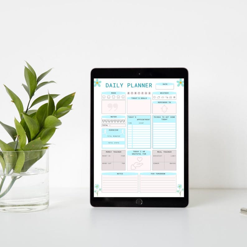 All-in-one Daily Planner Printable | Goal, Mood & Habit Tracker ...