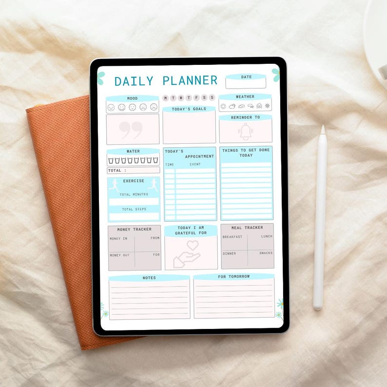 All-in-one Daily Planner Printable | Goal, Mood & Habit Tracker ...