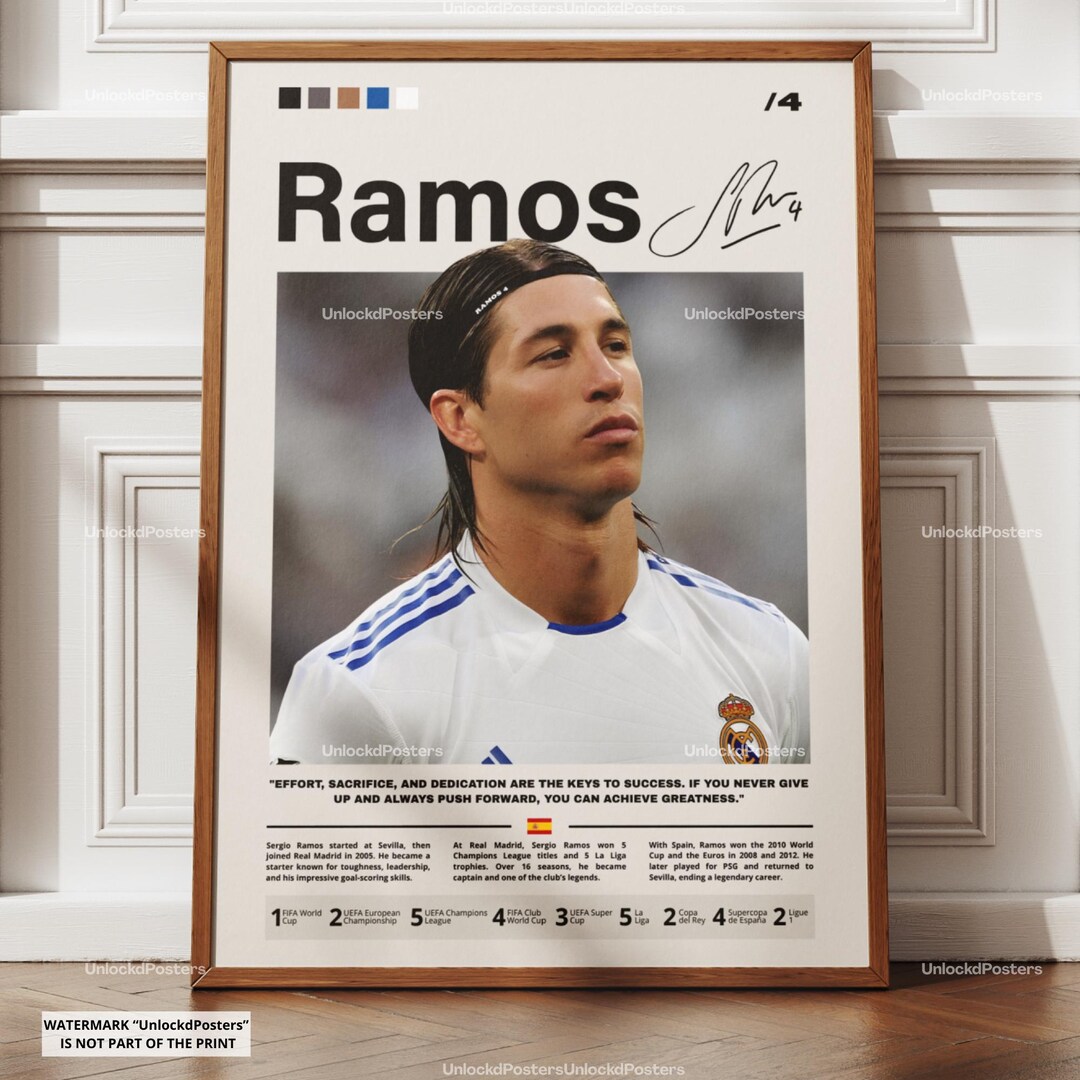 Sergio Ramos Poster, Ramos Real Madrid, Framed Real Madrid Print ...