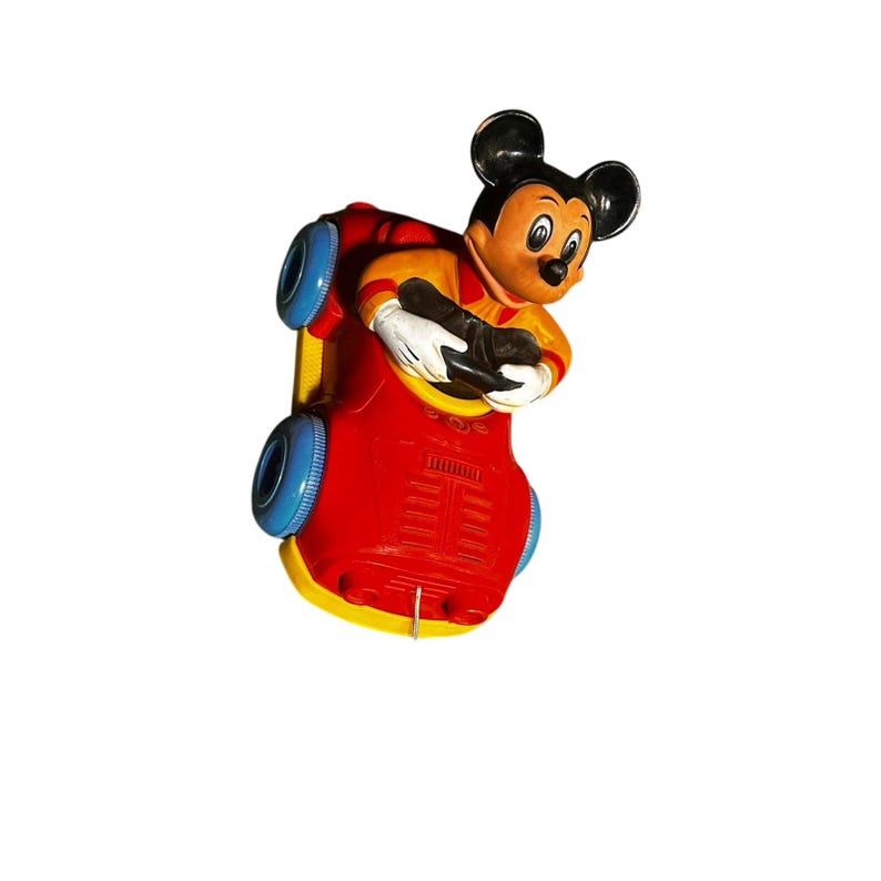 Vintage Walt Disney Mickey Mouse Pull Toy Car - Etsy