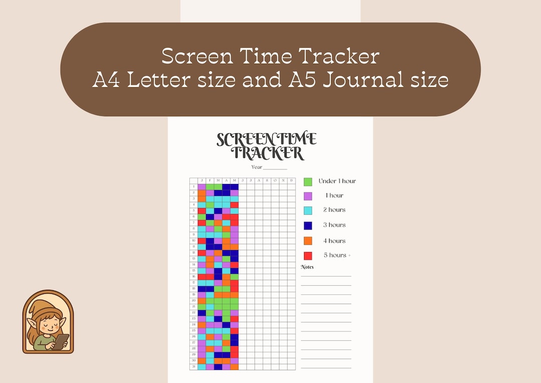 Screen Time Tracker Printable | Kids & Family Screen Time Log | US ...