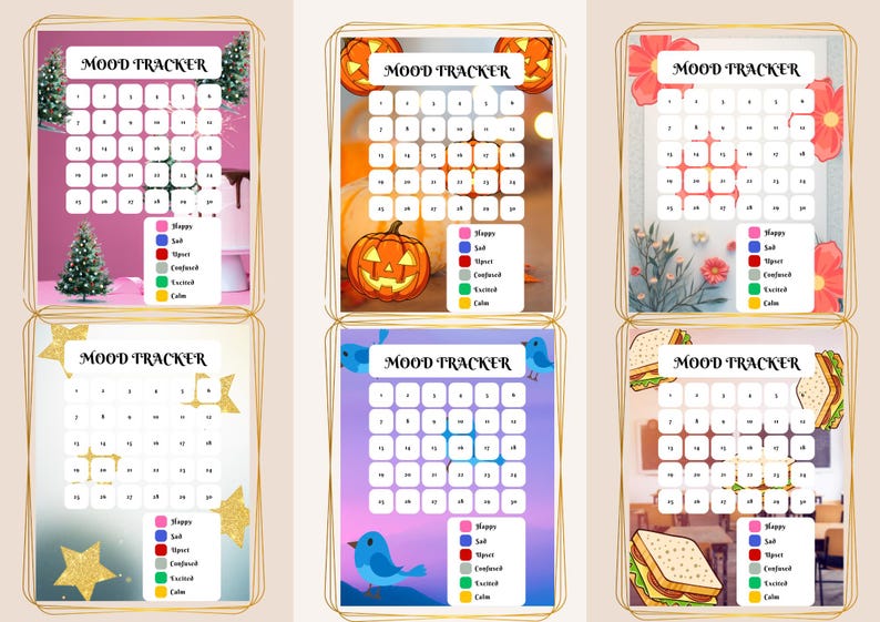 12 Month Mood Tracker Printable | Colorful Mental Health Planner ...