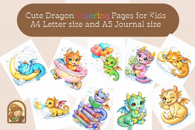 Cute Dragon Coloring Pages for Kids – Printable Dragon Coloring Book ...