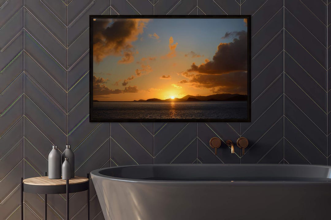 Sunset Over Key Point and Key Cay, Peter Island, British Virgin Islands ...