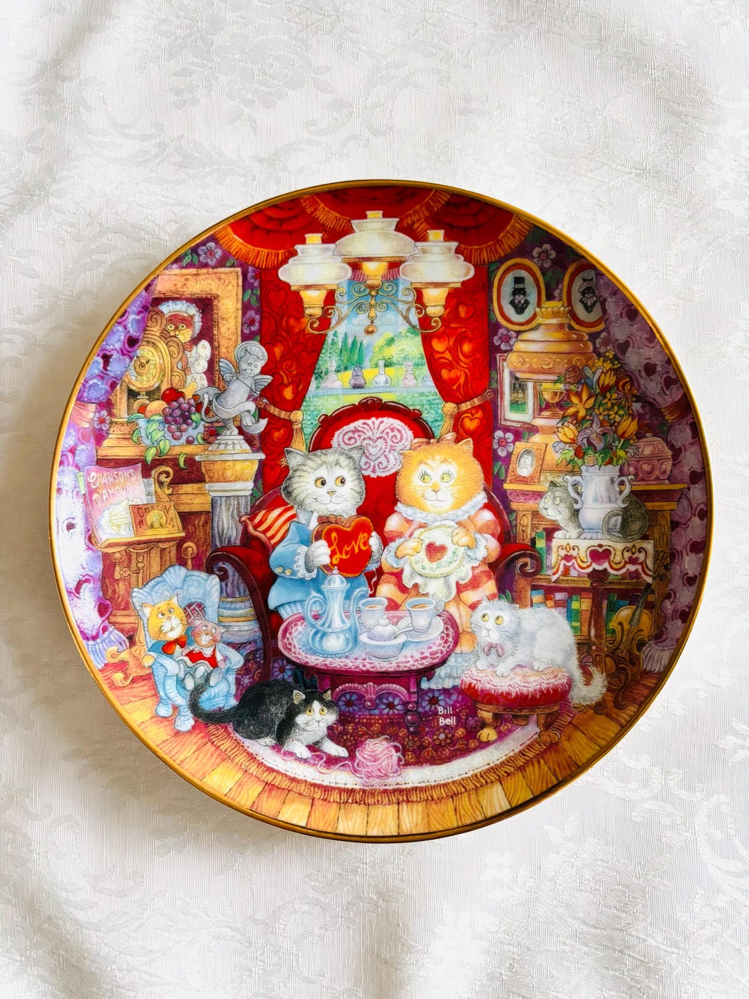 Vintage Bill Bell Whisker Wuv Cat Plate: Franklin Mint Collectible - Etsy