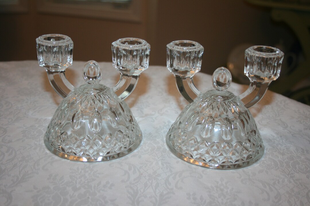 Vintage Imperial Glass, Double Candlestick Pair, Crochet Pattern ...