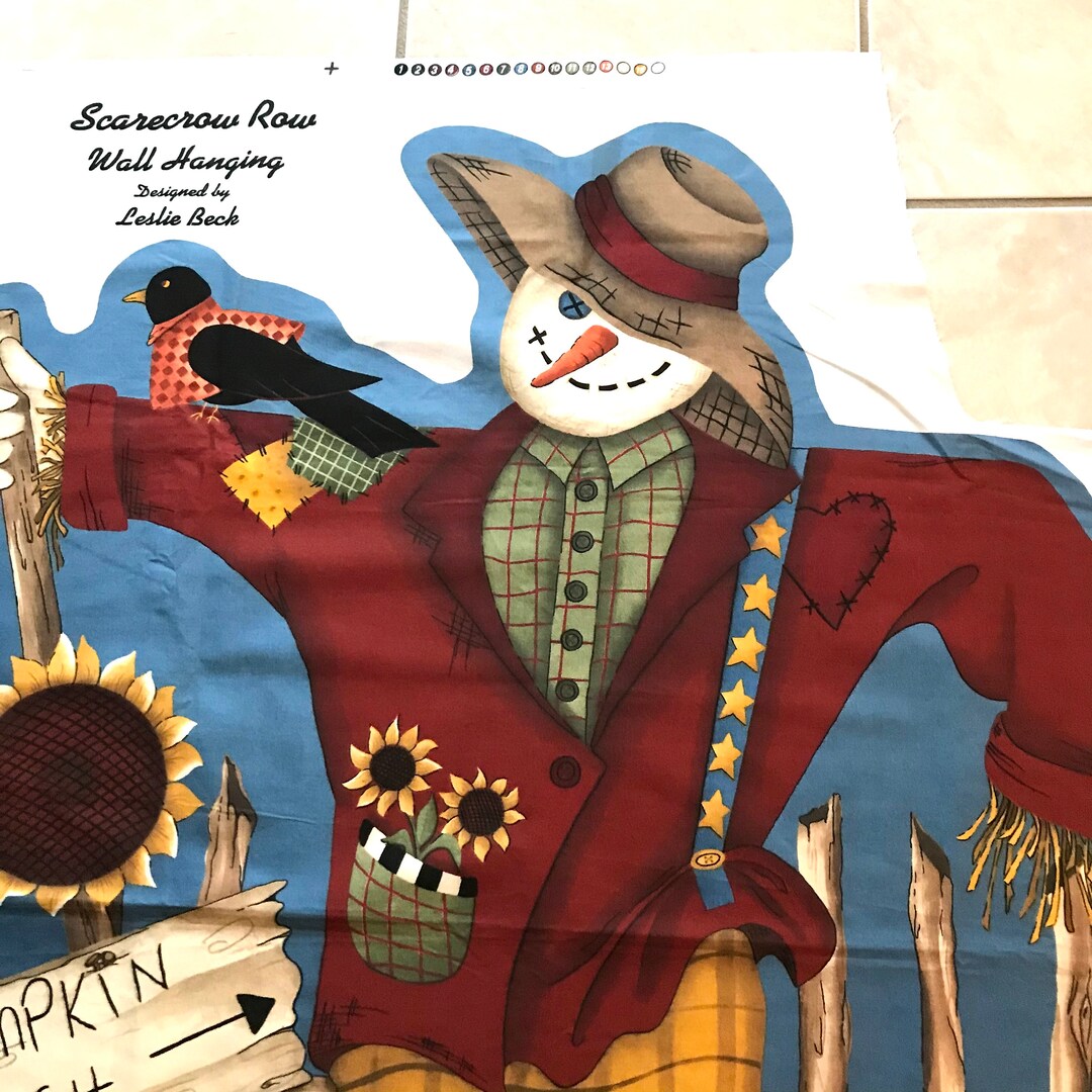 Fall Scarecrow Row Quilt Panel: Autumn Pumpkin Patch, 100% Cotton - Etsy