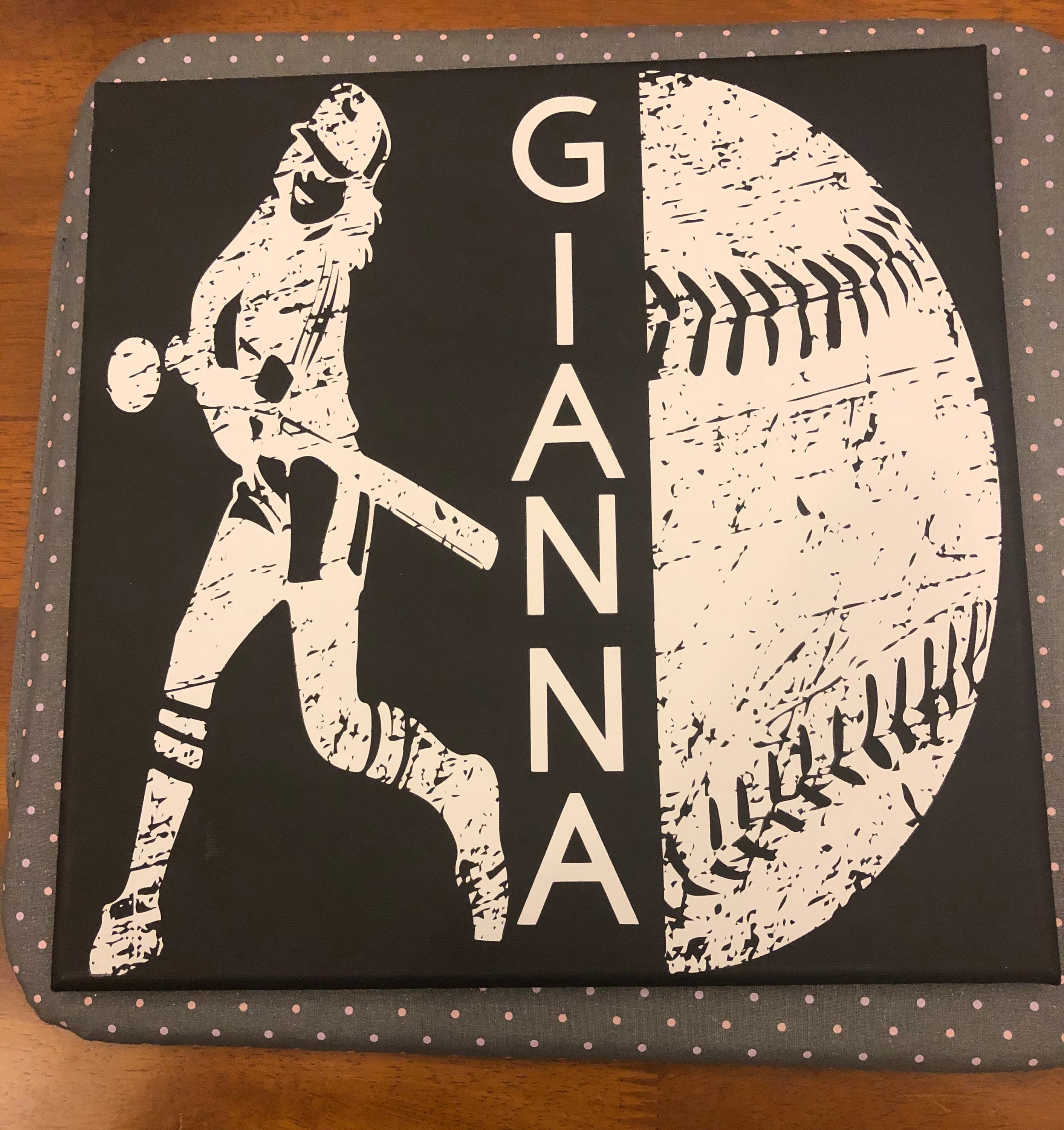 Personalized Softball Sign 8x8 - Etsy