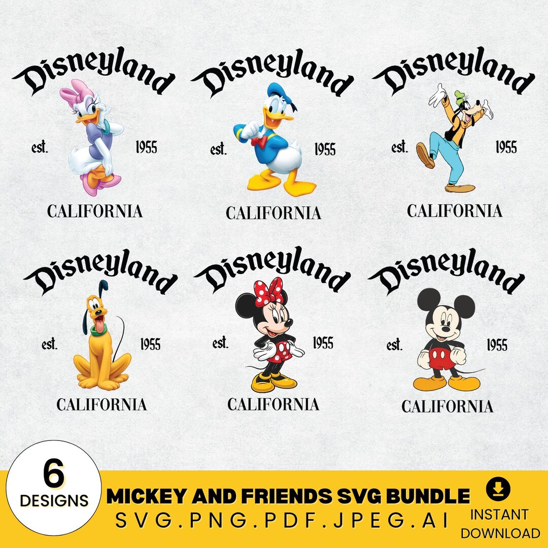 Mega Mickey & Friends SVG Bundle, Family Vacation Png, Family Trip SVG ...