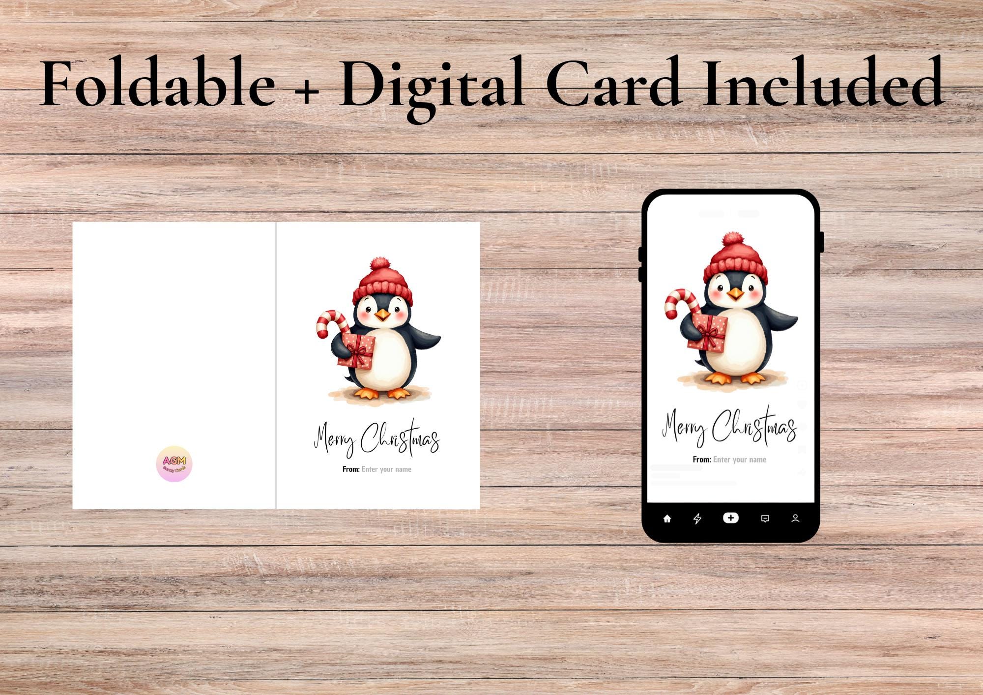 Printable Christmas Cards Bundle – 12 Festive Holiday Cards | Instant ...