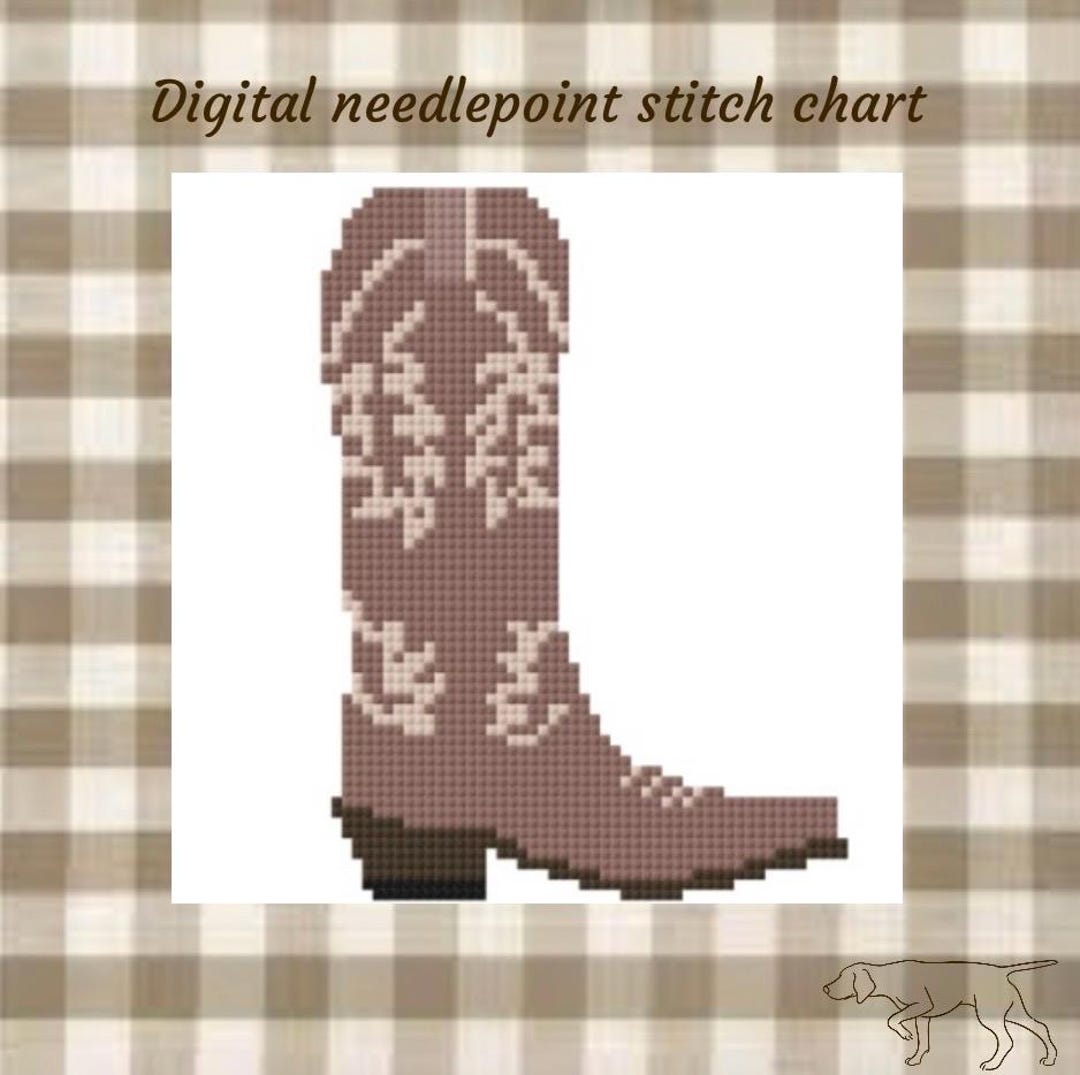 Cowboy Boot Digital Needlepoint Chart - Etsy