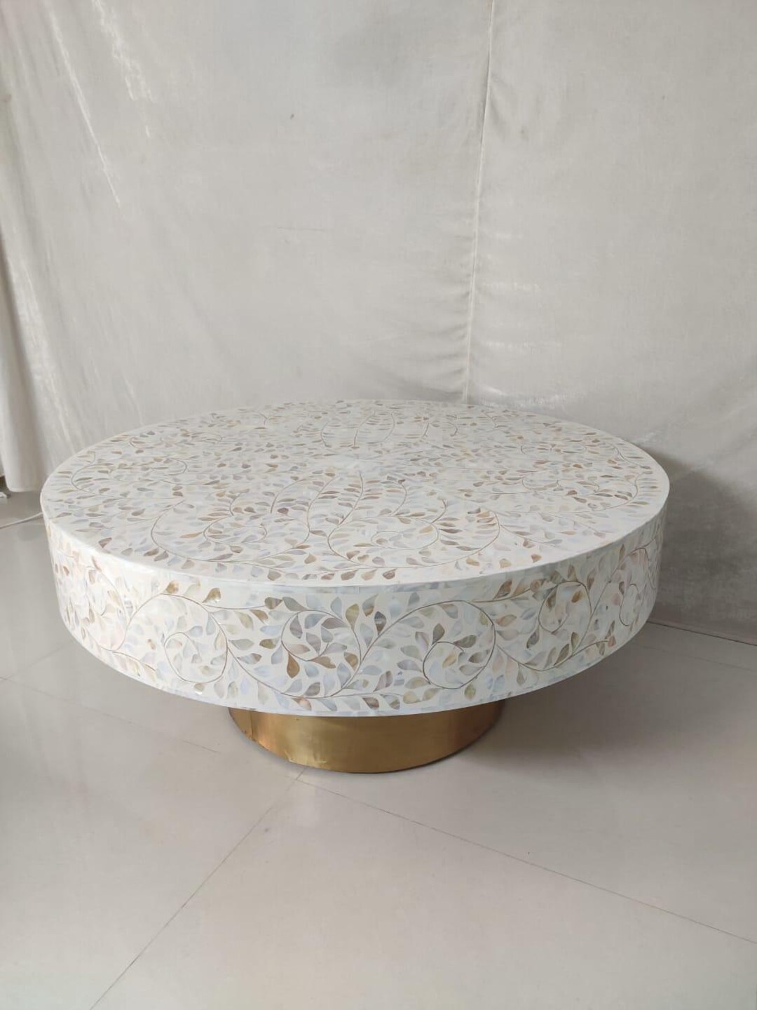 Handcrafted Bone Inlay Coffee Table/ Round Coffee Table - Etsy