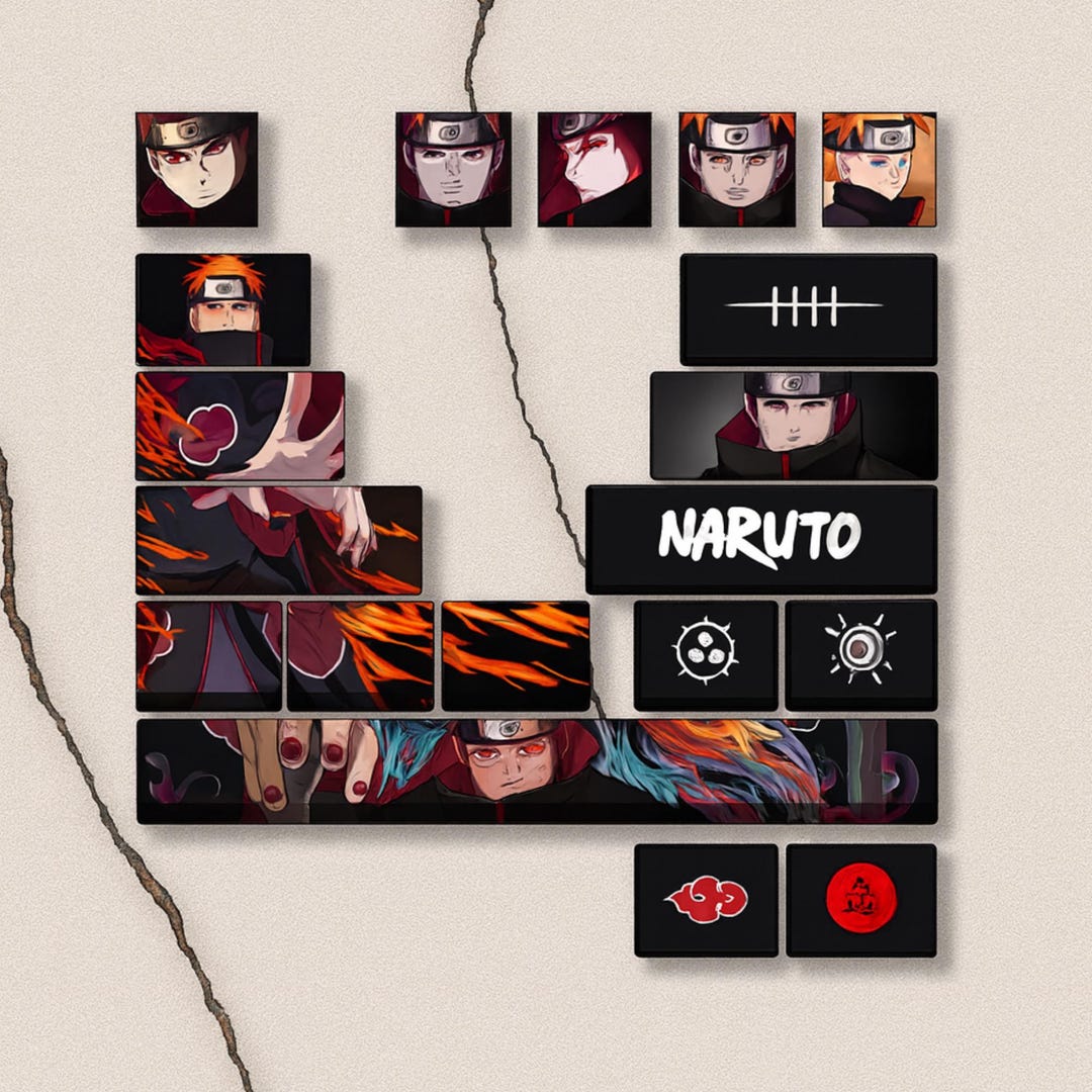 Naruto-inspired Pain Itachi Keycaps Anime Original Height Mechanical ...